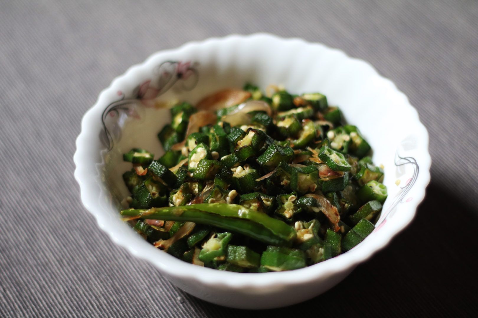Okra Stir Fry - Vendakkai Stir Fry Recipe - The Indian Claypot