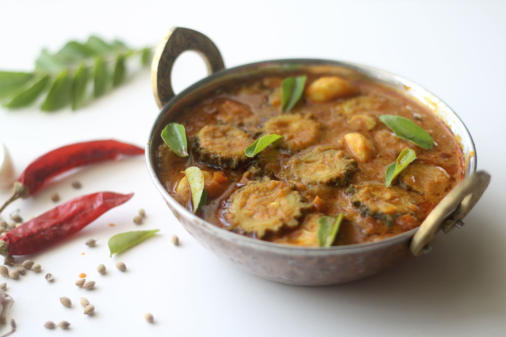 Bitter Gourd Curry Pakarkai /Pavakkai Kuzhambu - The Indian Claypot